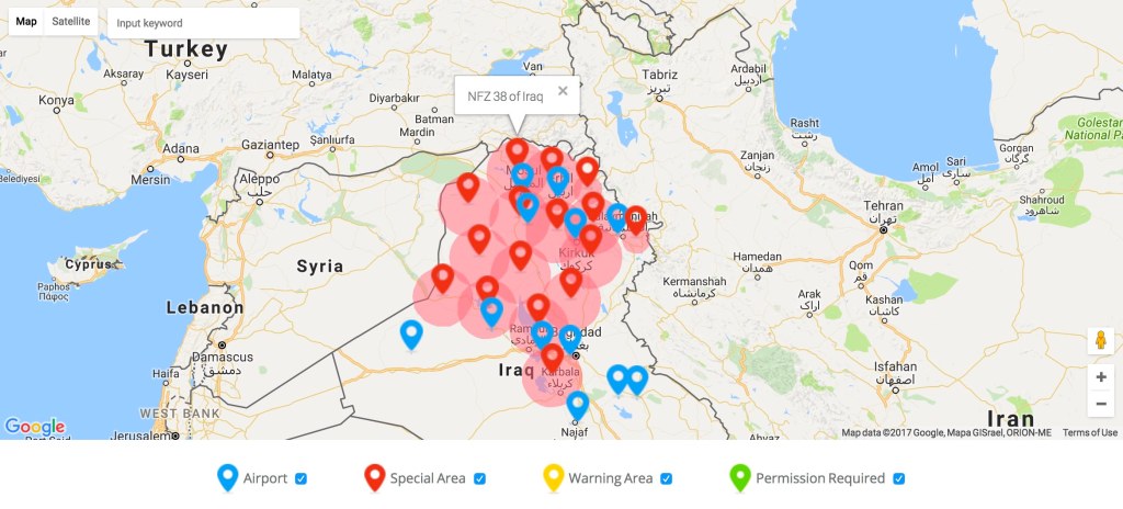 DJI quietly adds large parts of Syria and Iraq to its no-fly zone for ...
