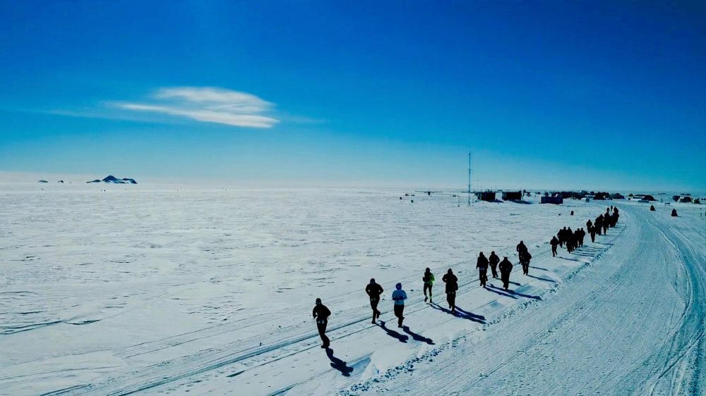 Cinematic footage of Antarctic Ice Marathon captured by drone [video ...