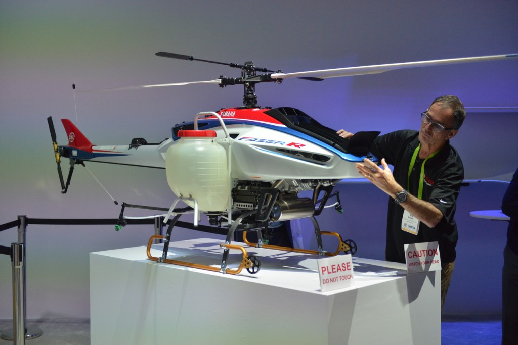 The new Yamaha YMR-01 drone showcased at CES 2018