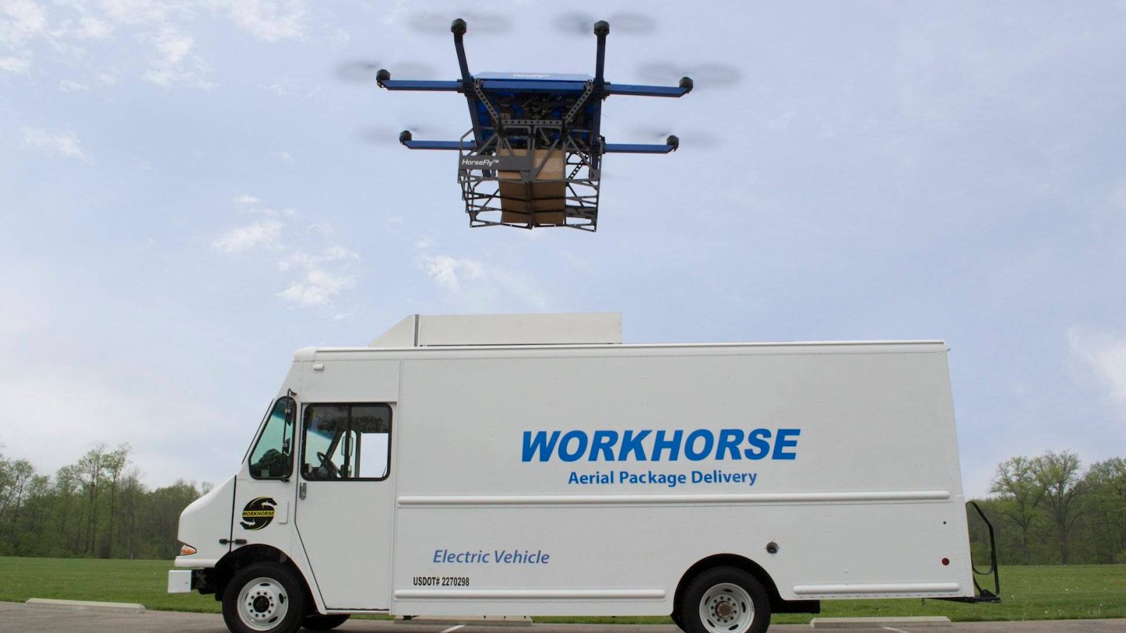 Drone delivery patent issued to Workhorse for their HorseFly Truck ...