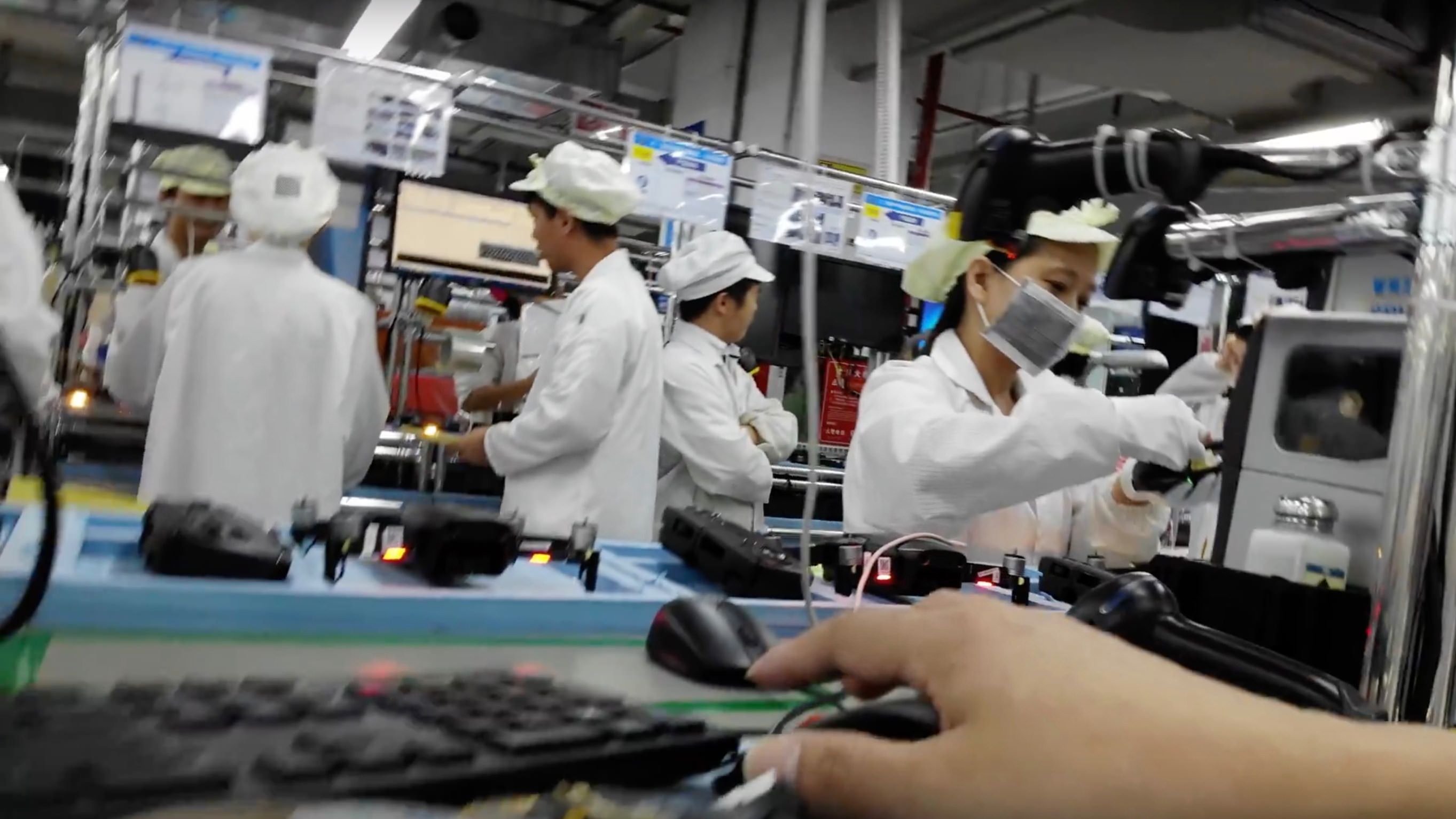 Take a look inside DJI's factory as a Mavic Air records the final steps ...