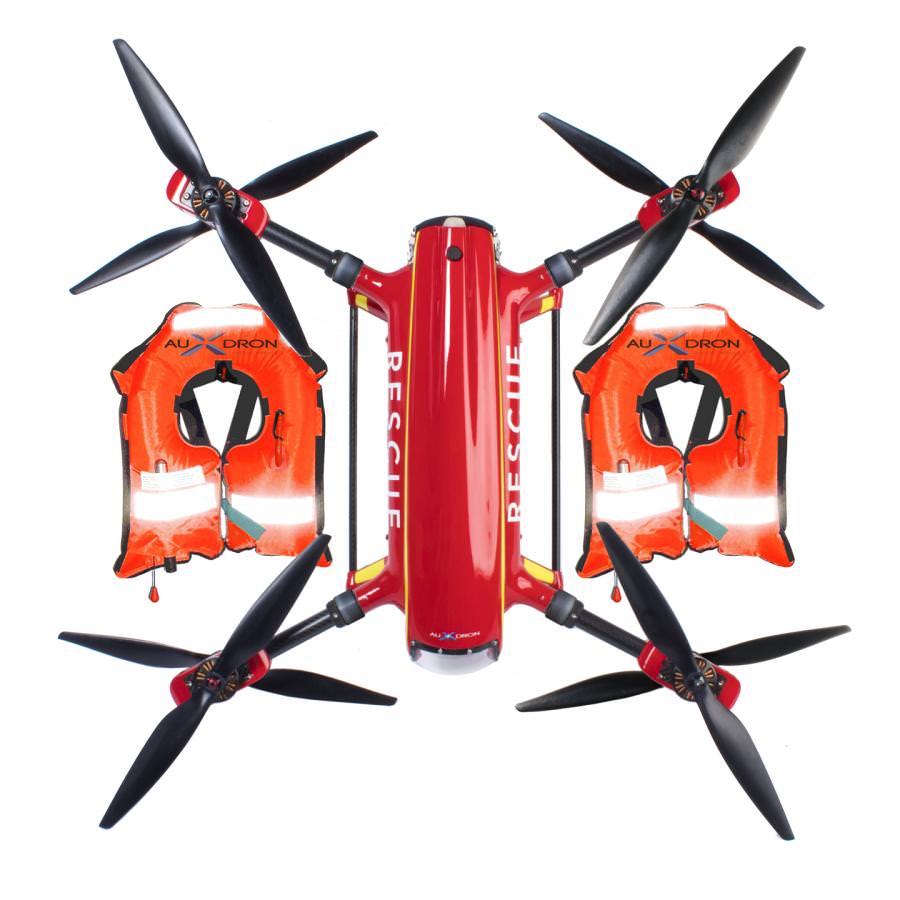 Auxdrone Lifeguard drone assists in the rescue of three people in ...