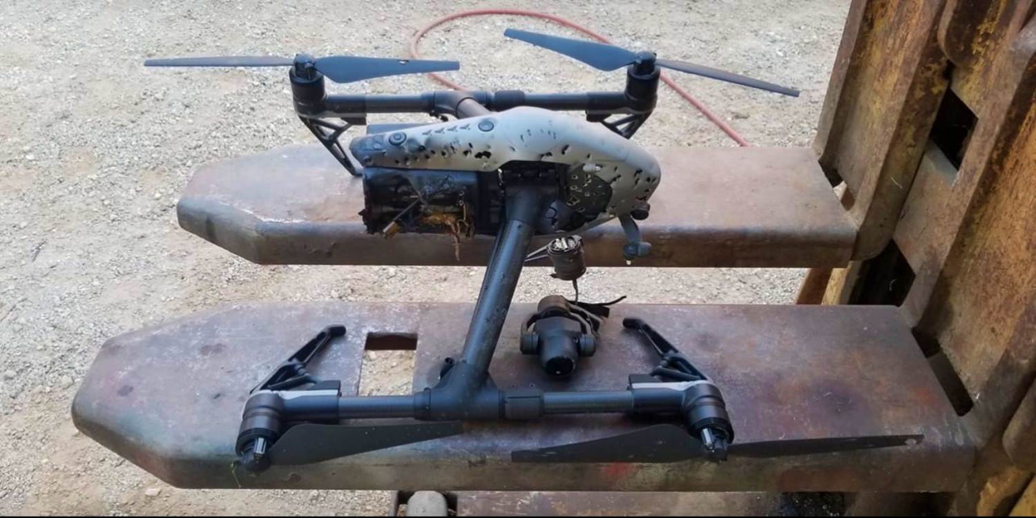 DJI Inspire 2 drone shot out of the air in Ohio