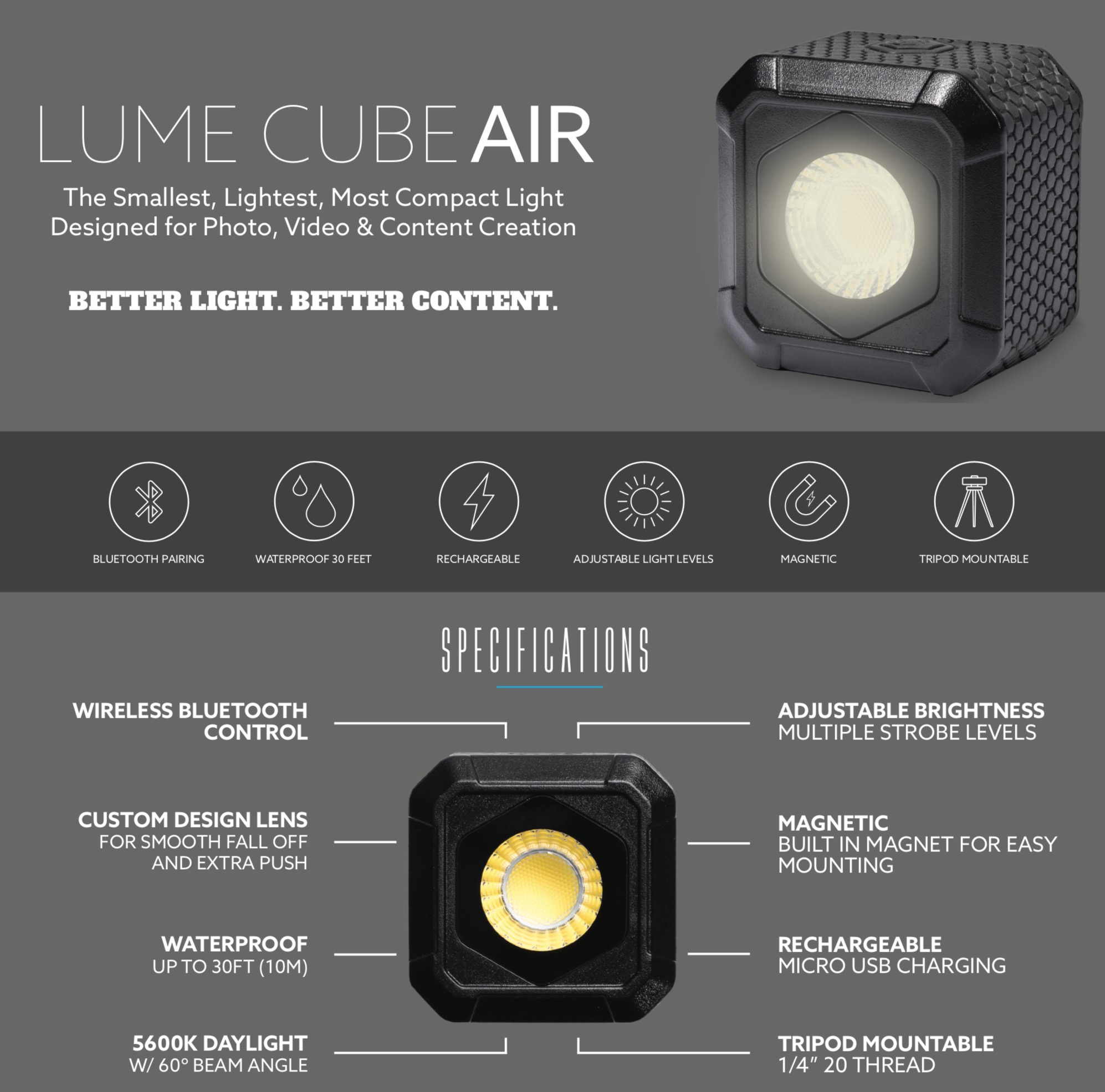 The Lume Cube Air - super small, super bright