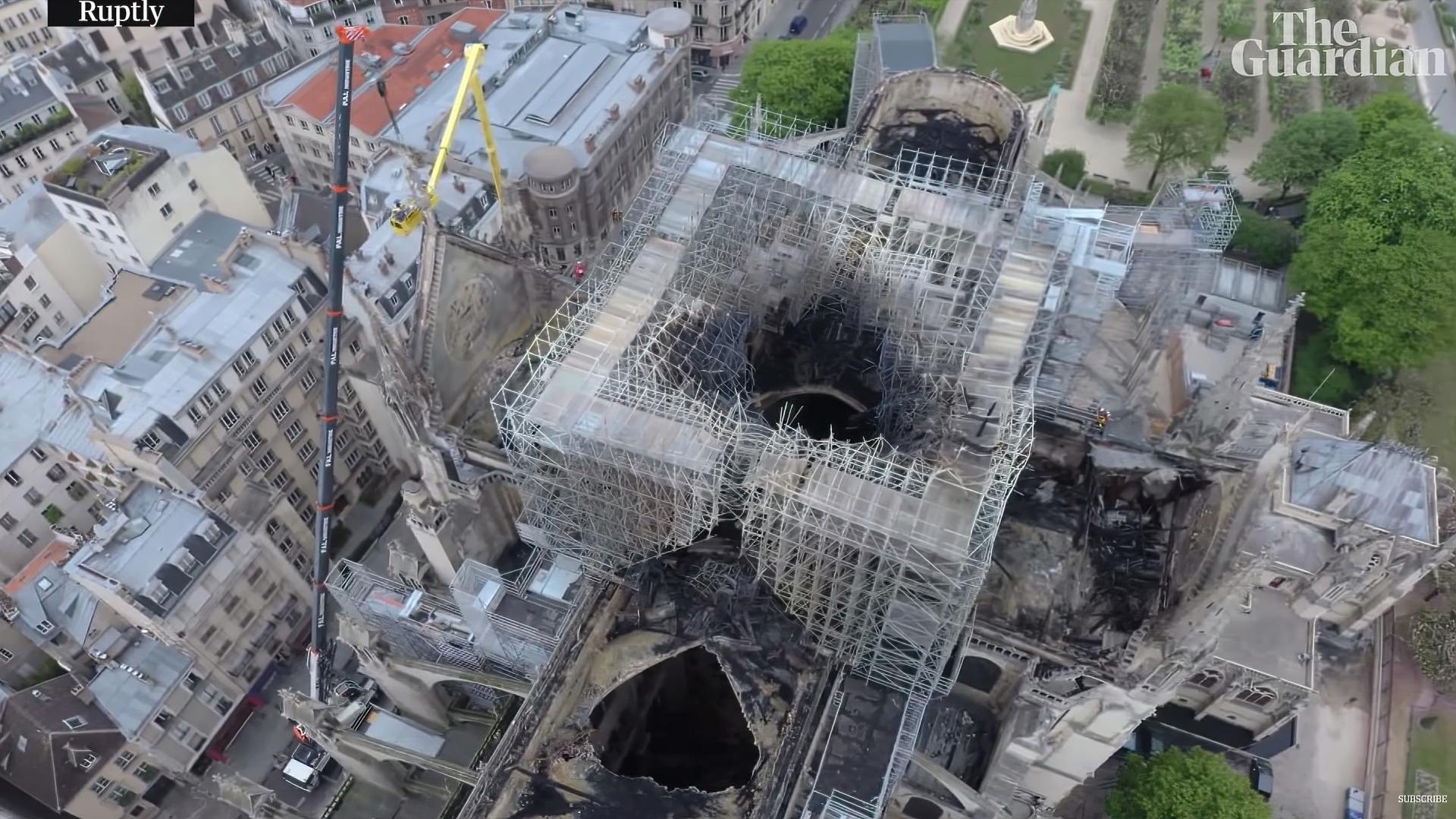 Drone footage shows fire damage of Notre Dame Cathedral - DroneDJ
