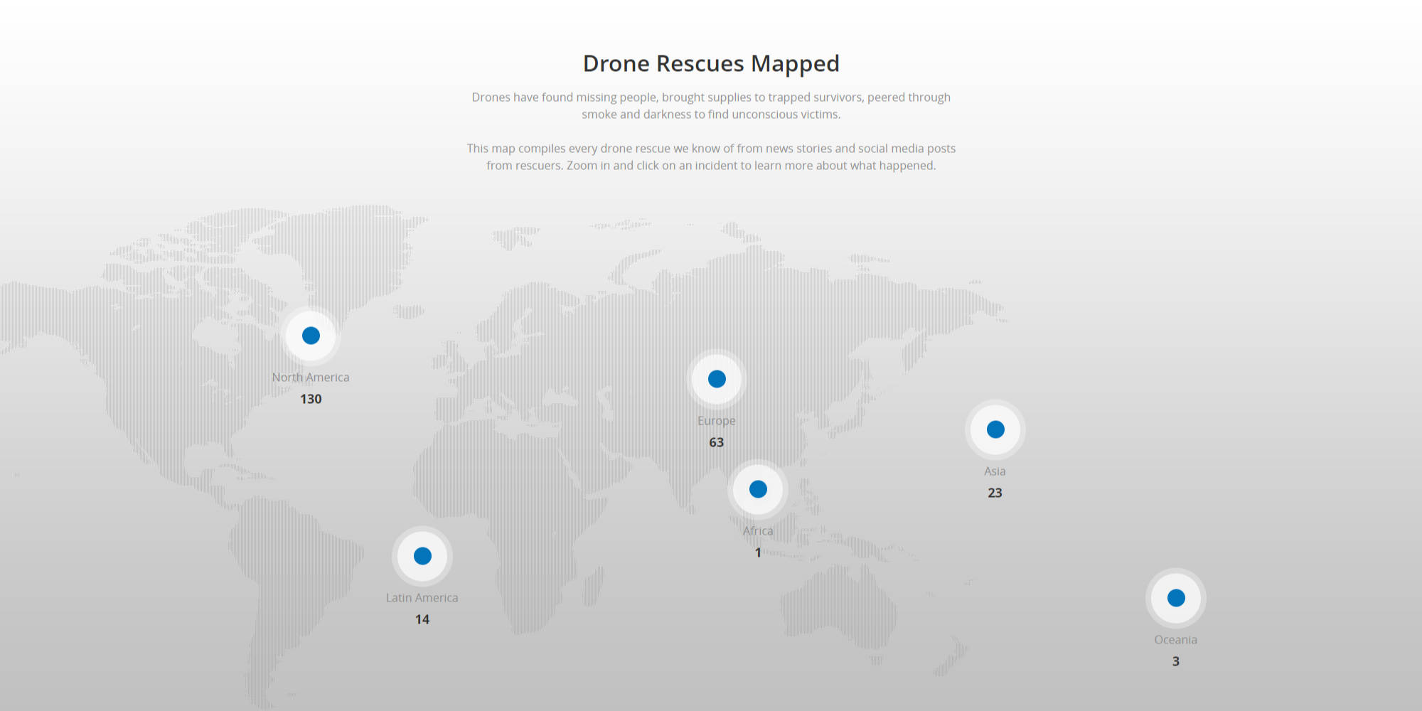 DJI's interactive rescue map tracks drone-assisted missions