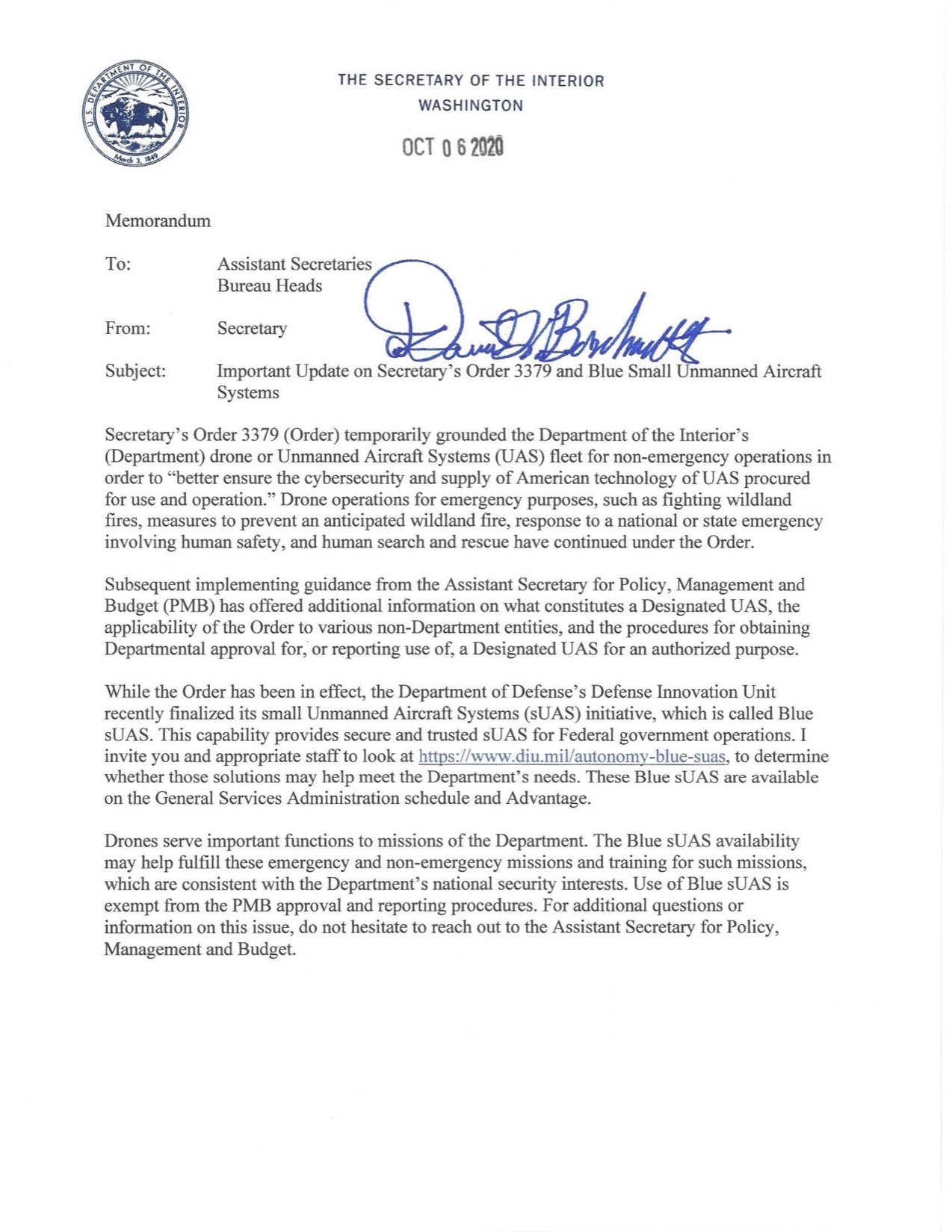 DJI reacts to US DOI memo recommending US-made drones