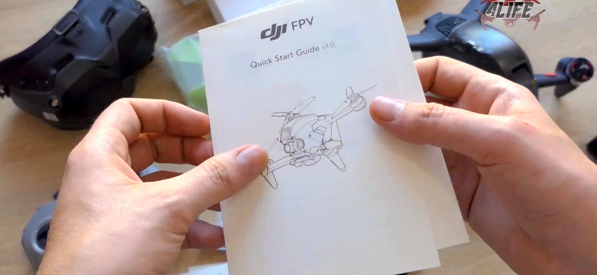 A look at the DJI FPV drone Quick Start Guide manual