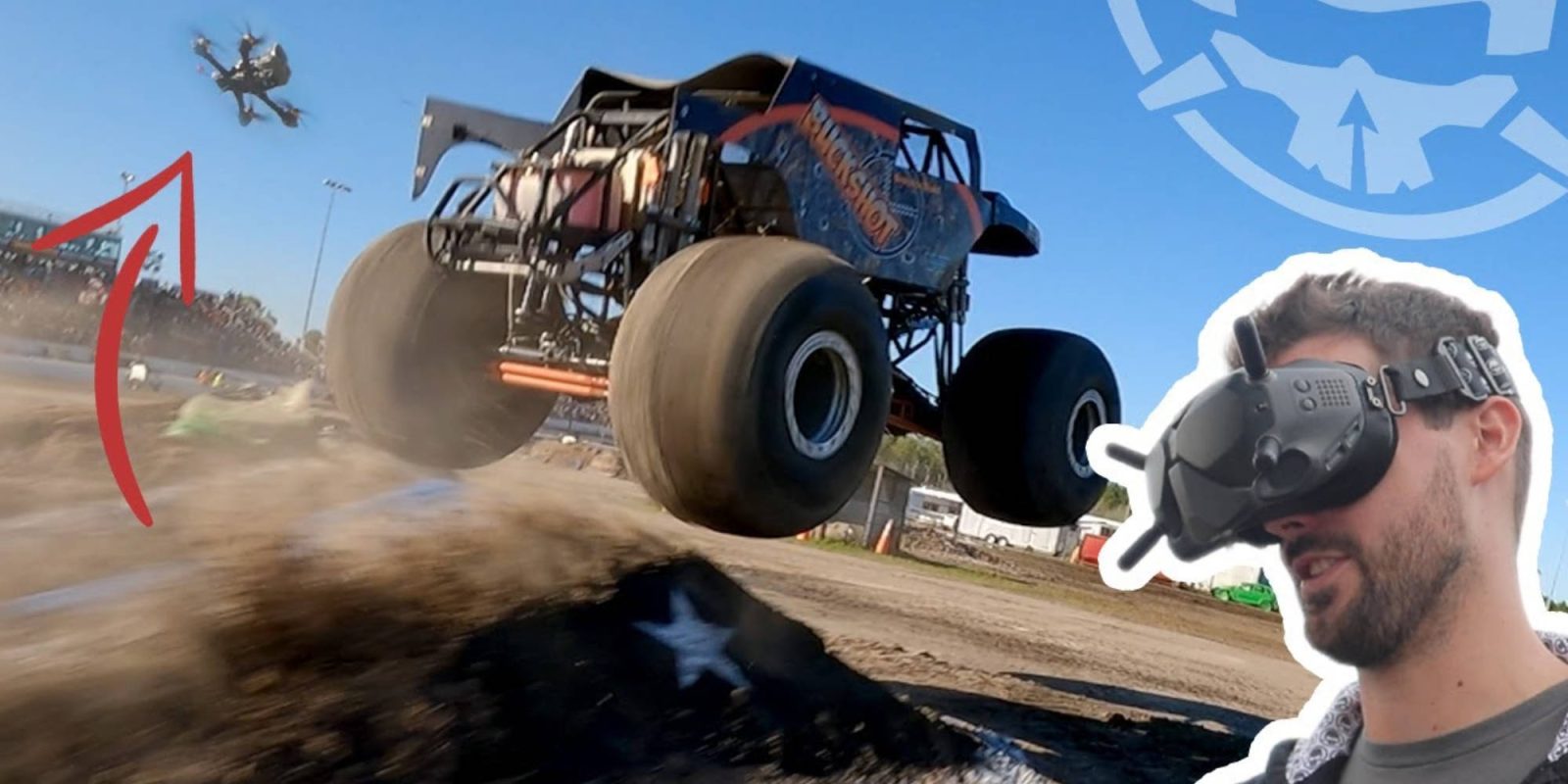 Rotor Riot's at it again, with FPV drones and monster trucks