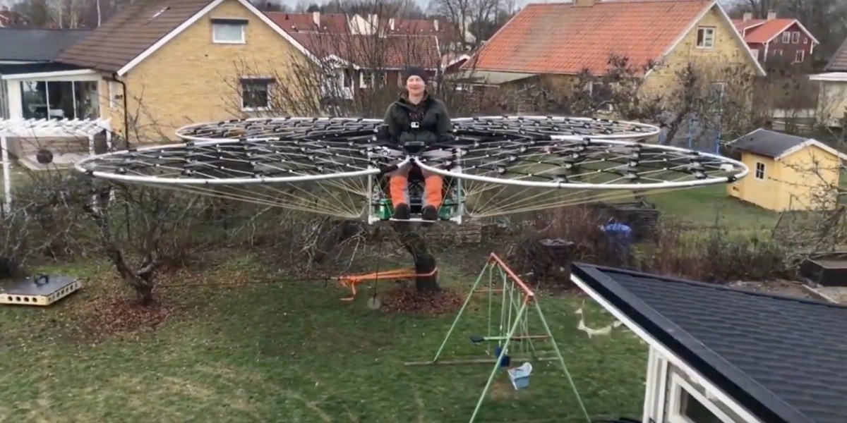 Viral video of man flying in his homemade drone is incredible – but not new