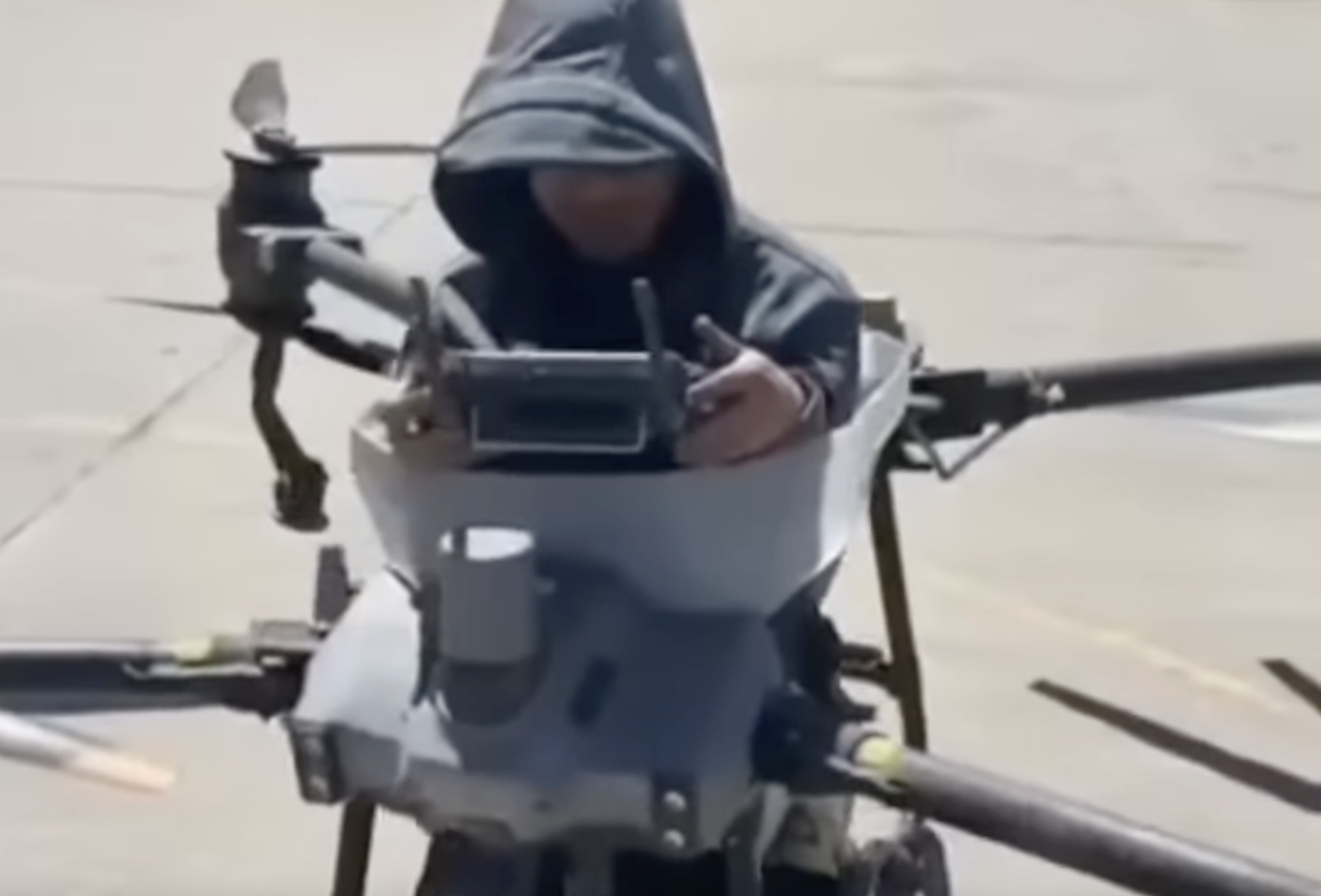 Drone video features a whacked pilot taking off in a DJI Agras T40