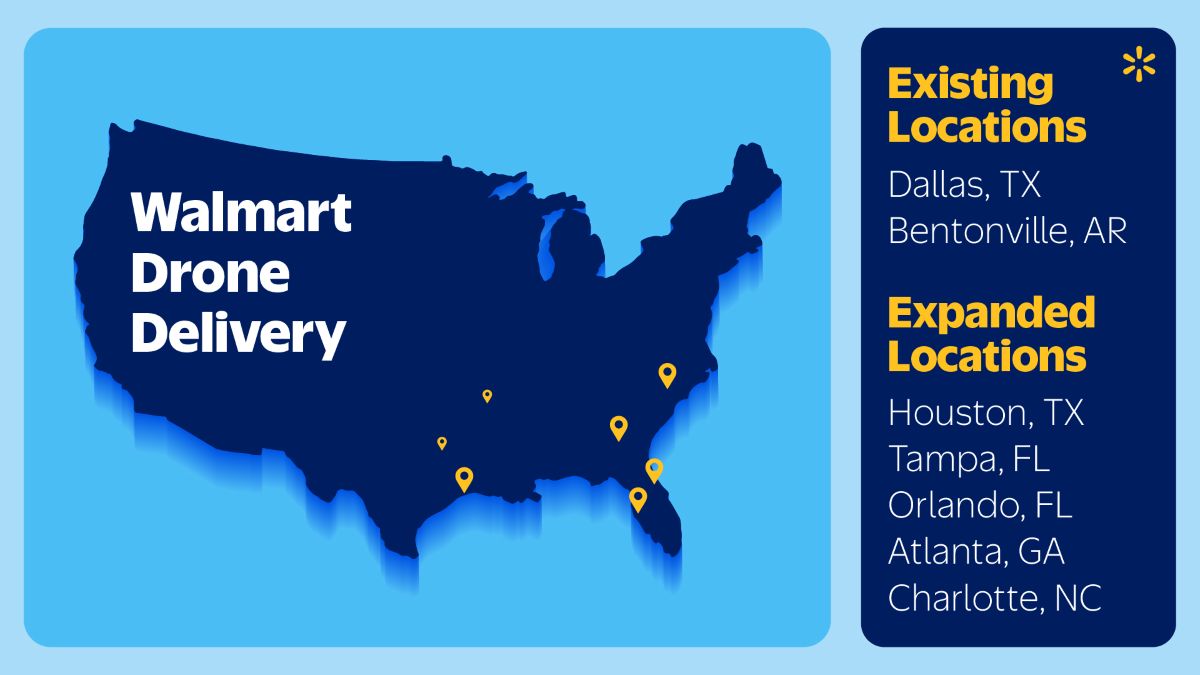 Walmart expands drone delivery to five new cities